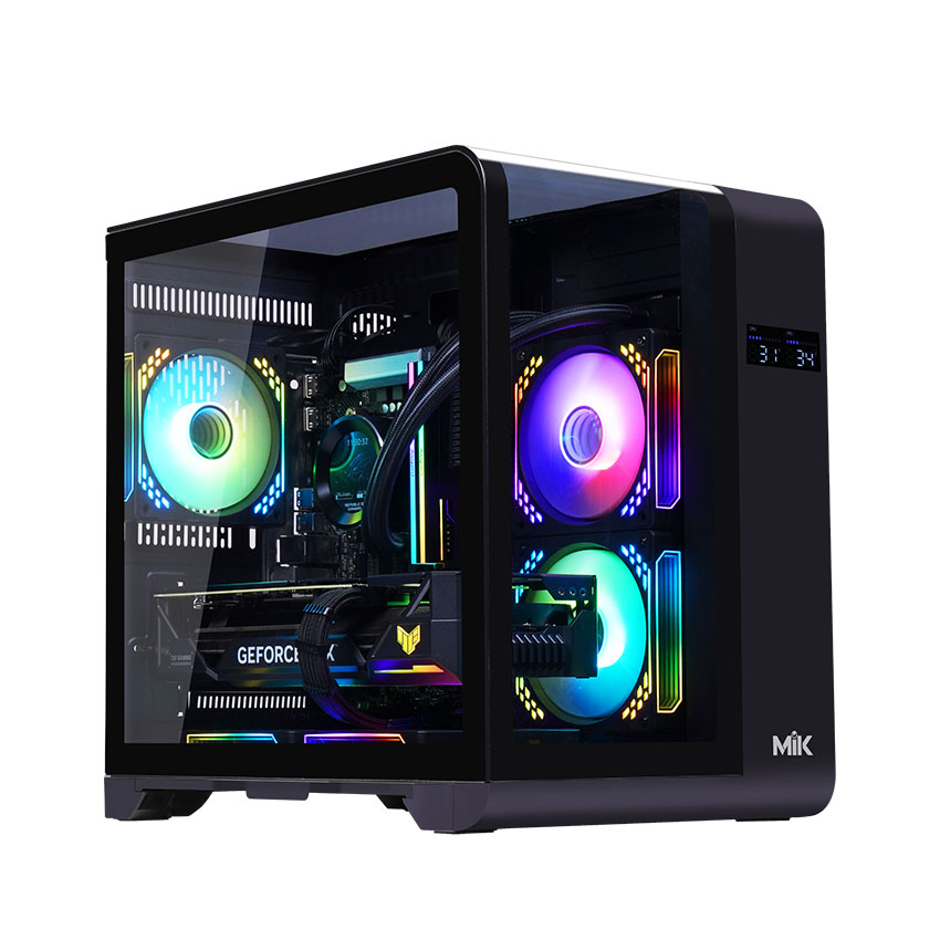 CASE VITRA SAPHIRA NX16 BLACK E-ATX 3FRGB (KÈM 3 FAN RGB) NEW